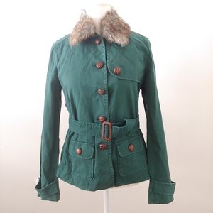 GAP | Jackets & Coats | Gap Jacket With Faux Fur Collar And Belt | Poshmark